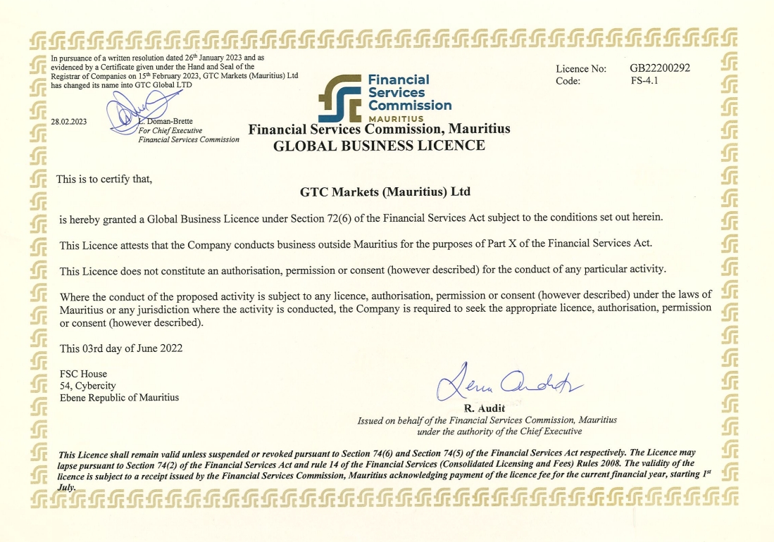 Regulations & Accreditations | GTCFX